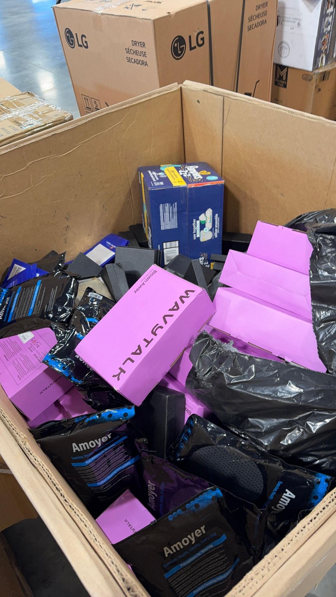 Miscellaneous pallet multiple wavy talk blown away air dryers, pampers ...