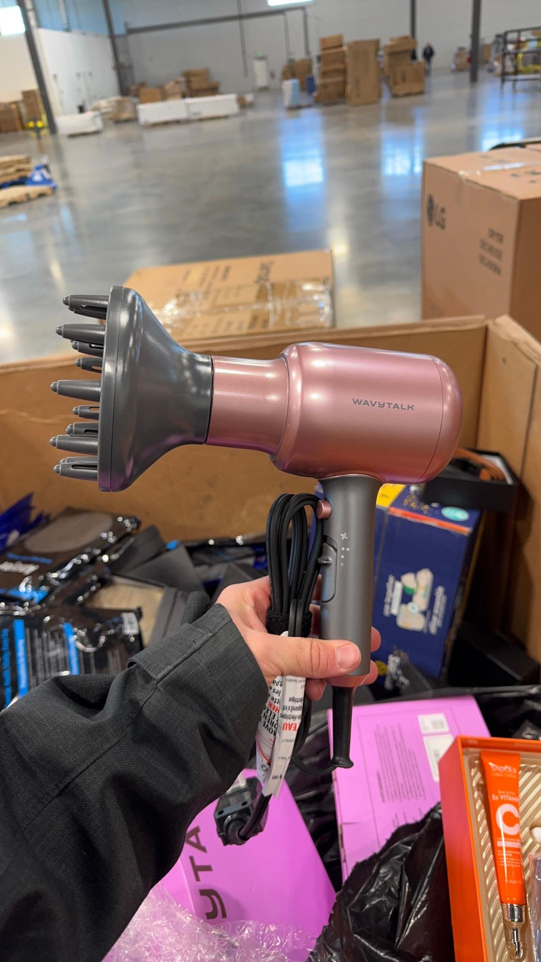 Miscellaneous pallet multiple wavy talk blown away air dryers, pampers ...
