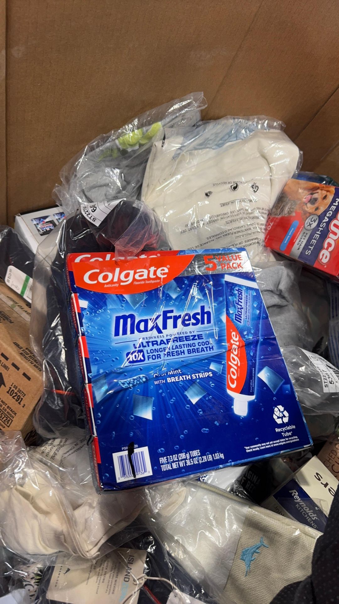 Big box store in a box: detergent, clothing, parchment paper, finish ...