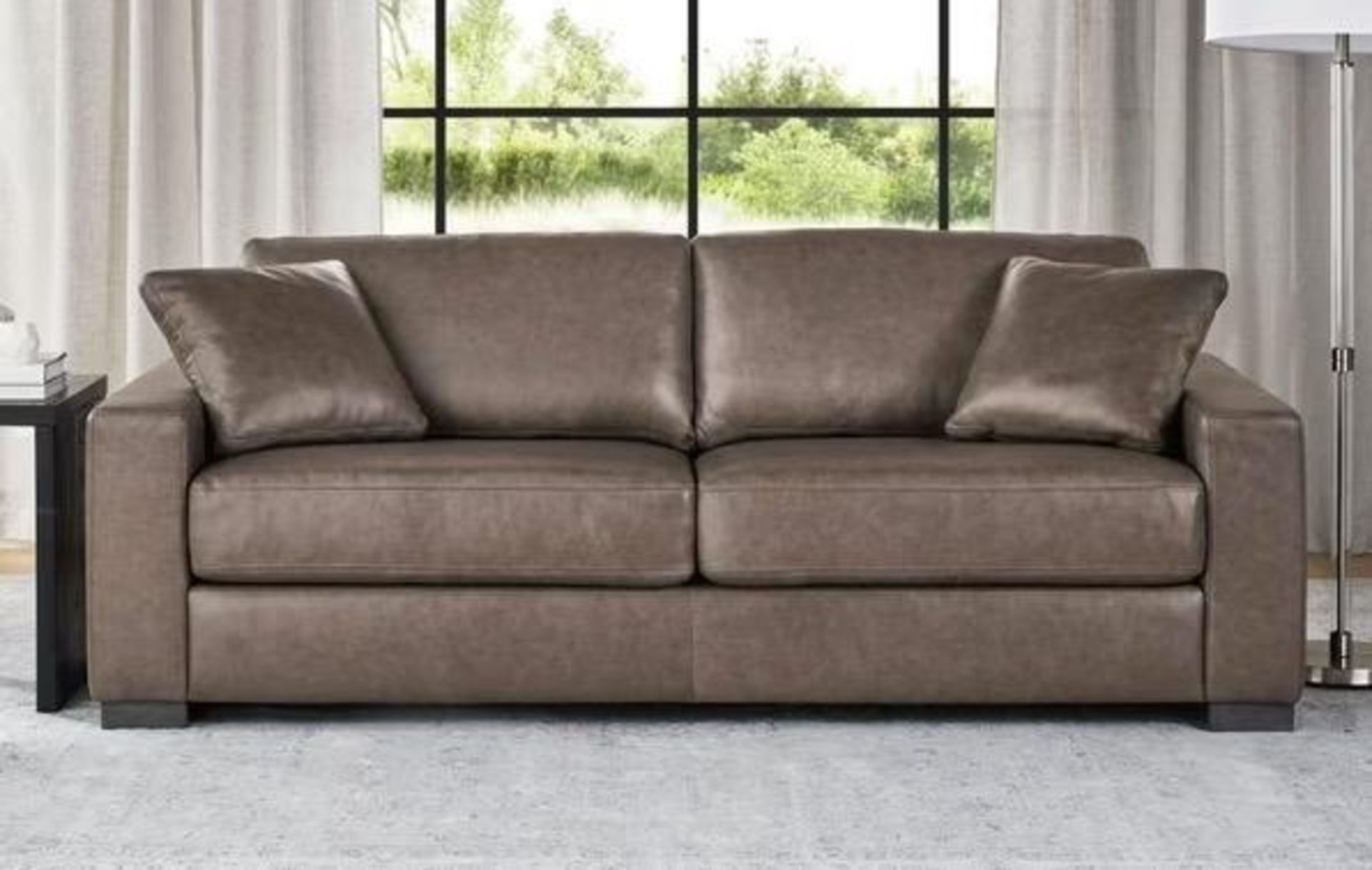 Harrison collection leather sofa, mushroom