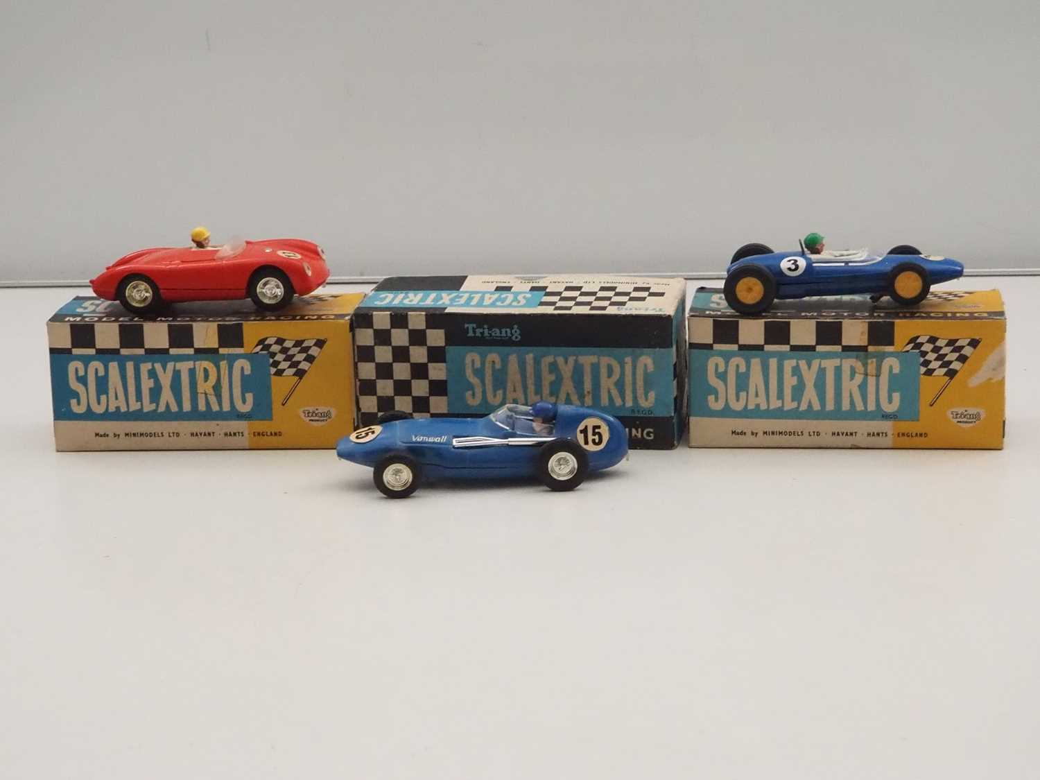 SCALEXTRIC A group of 1:32 scale vintage slot cars comprising a C55 ...