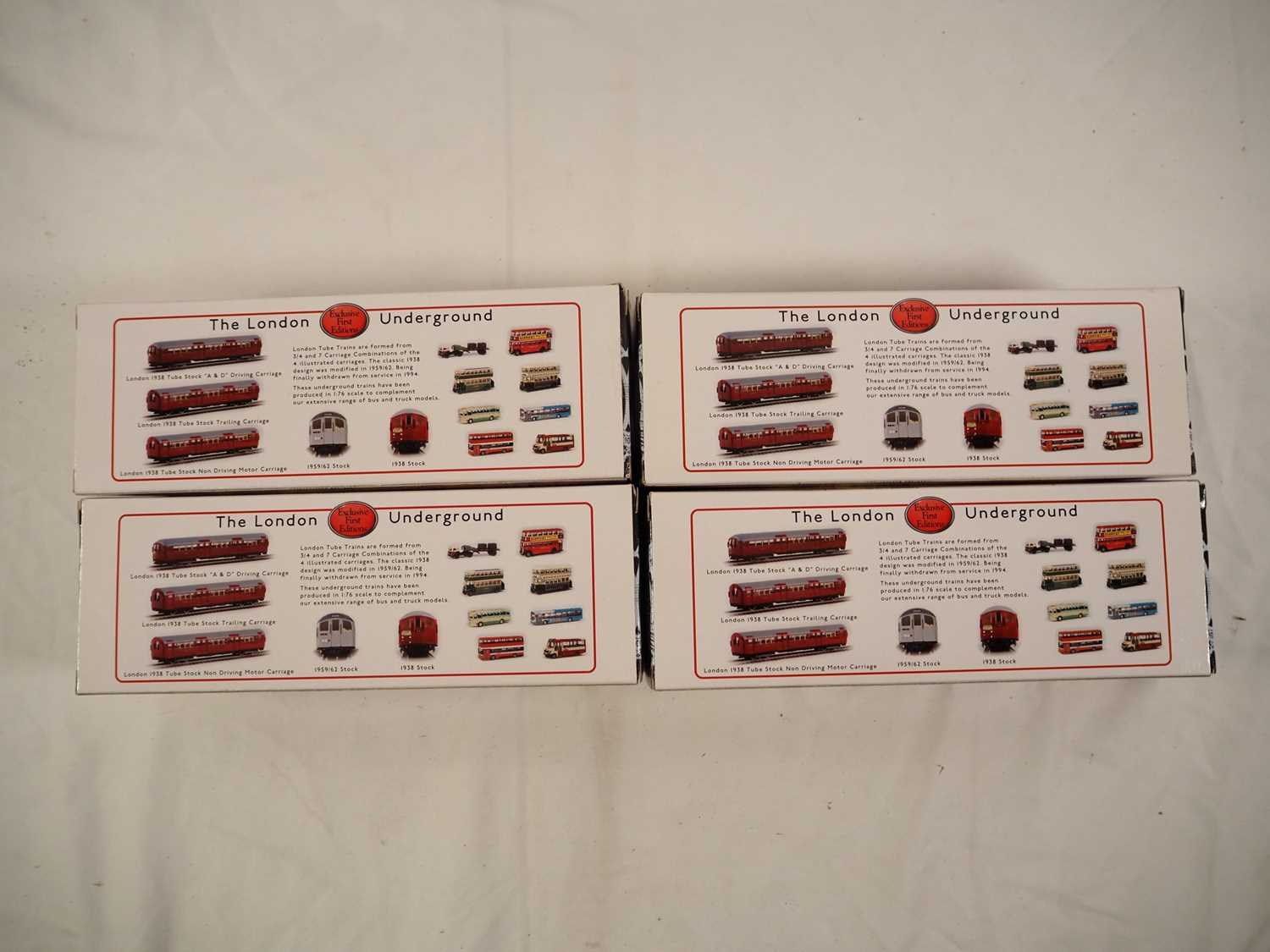 EFE 1:76 scale 4-car London Underground unpowered 1938 tube stock set ...