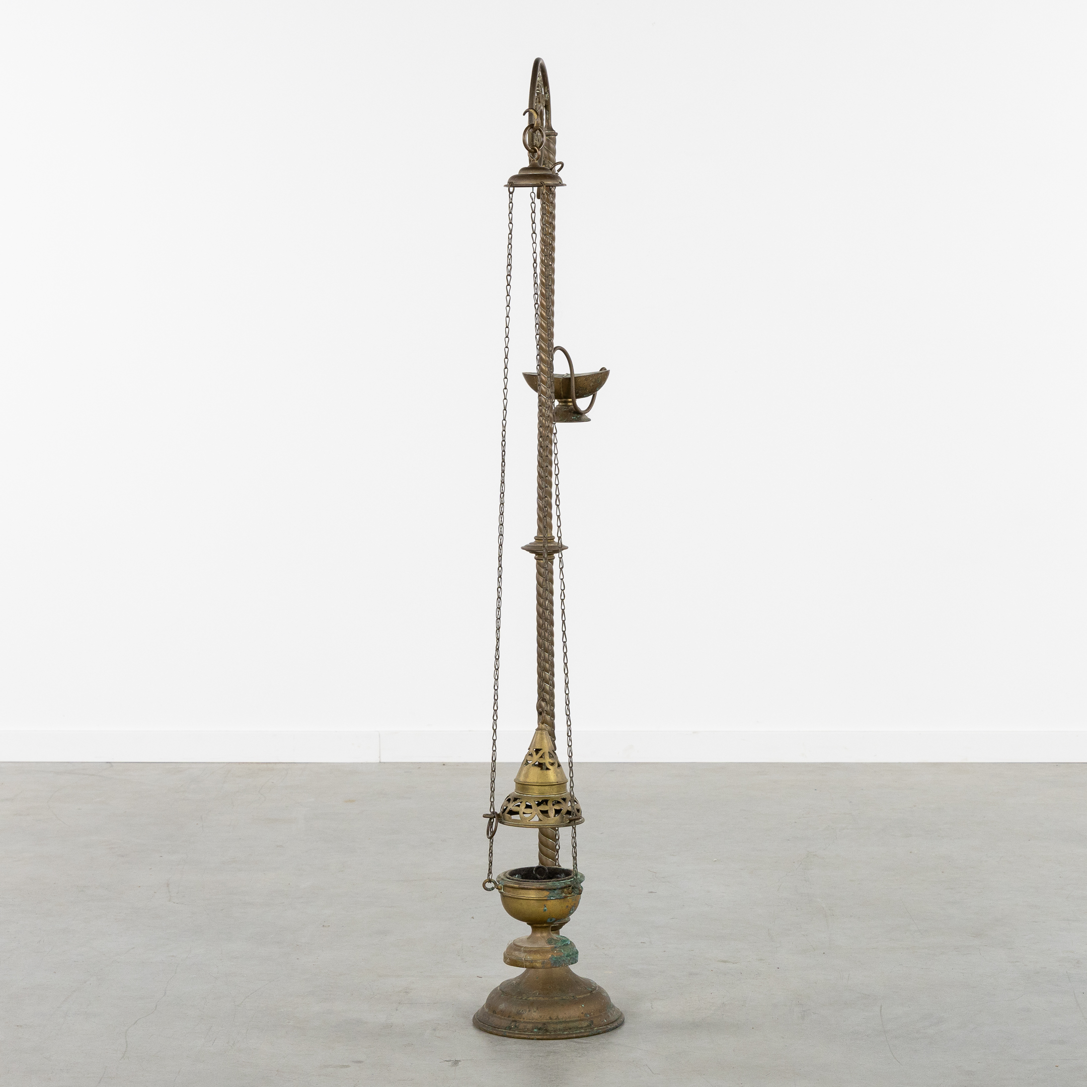 A Gothic Revival Incense Stand with an Incense Boat and Incense Burner ...