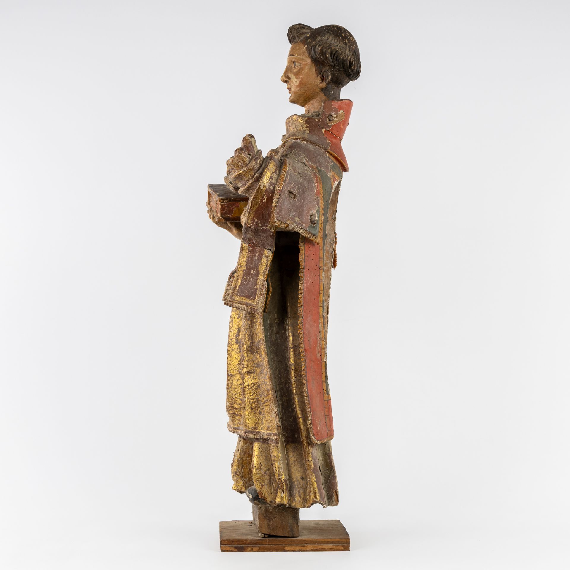 Saint Liborius of Le Mans, a wood-sculptured and polychrome patinated ...