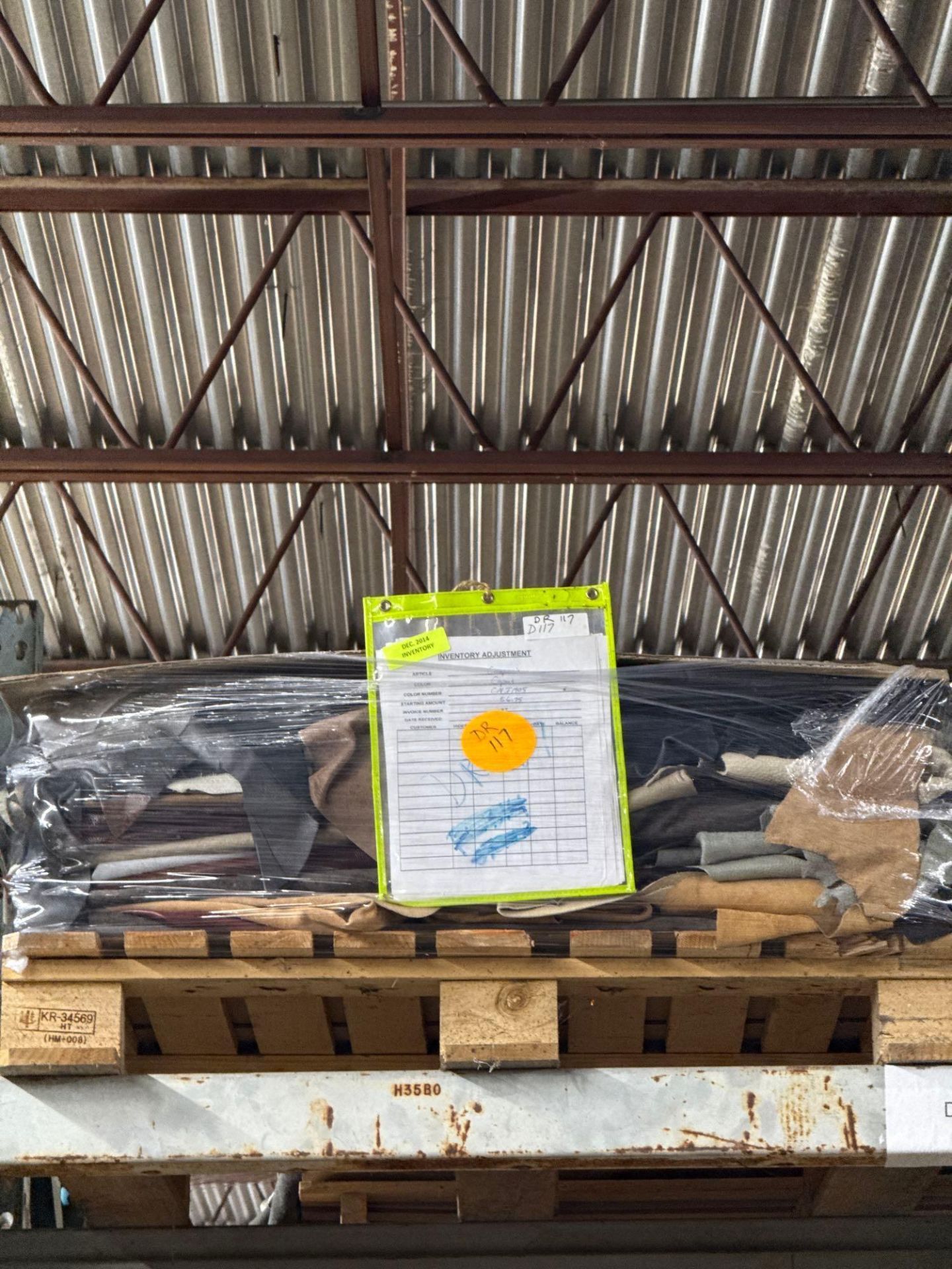 (15) Pallets of Whole Leather Hides and (1) Pallet of Vinyl, Assorted ...