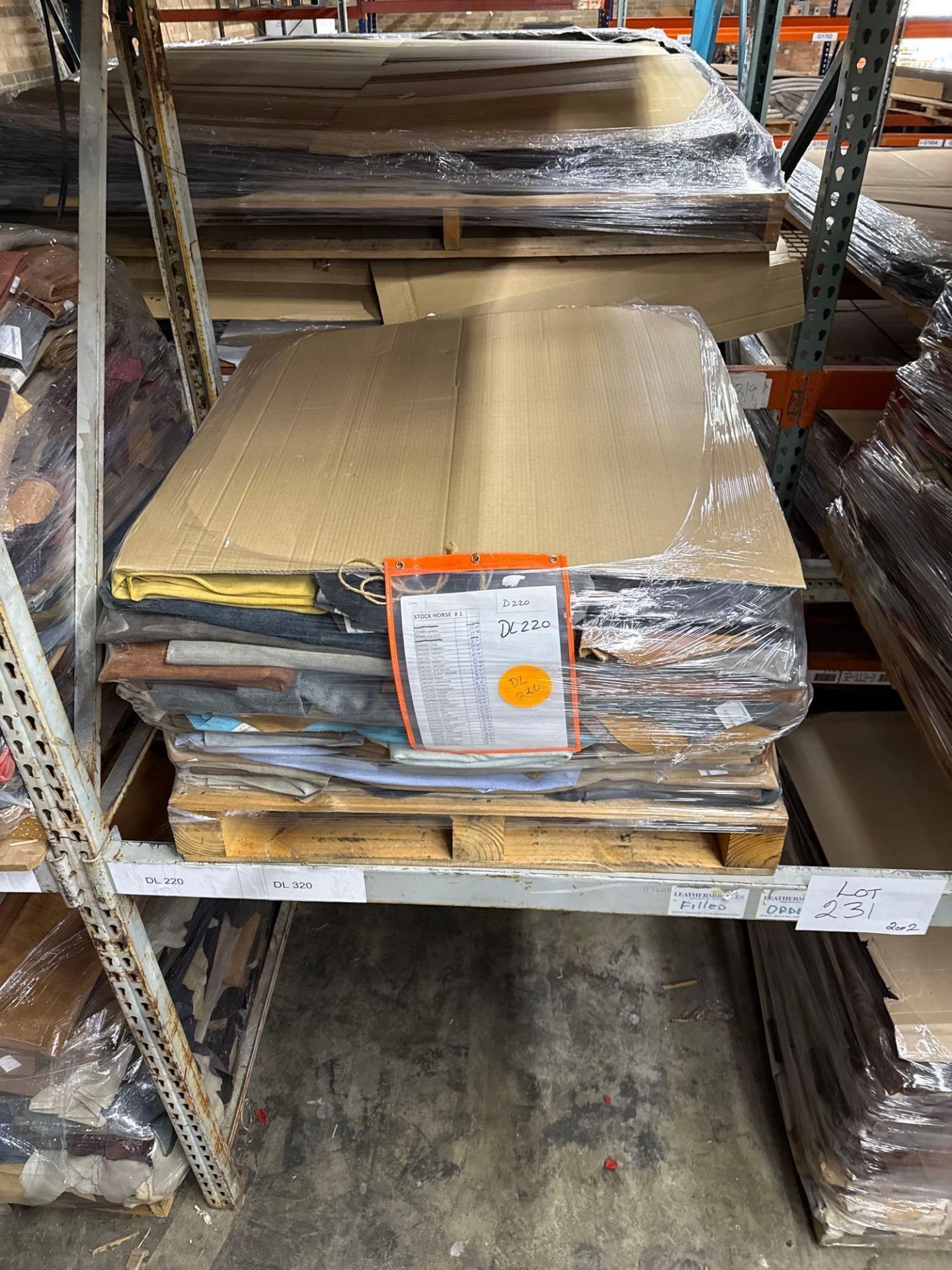 (15) Pallets of Whole Leather Hides and (1) Pallet of Vinyl, Assorted ...