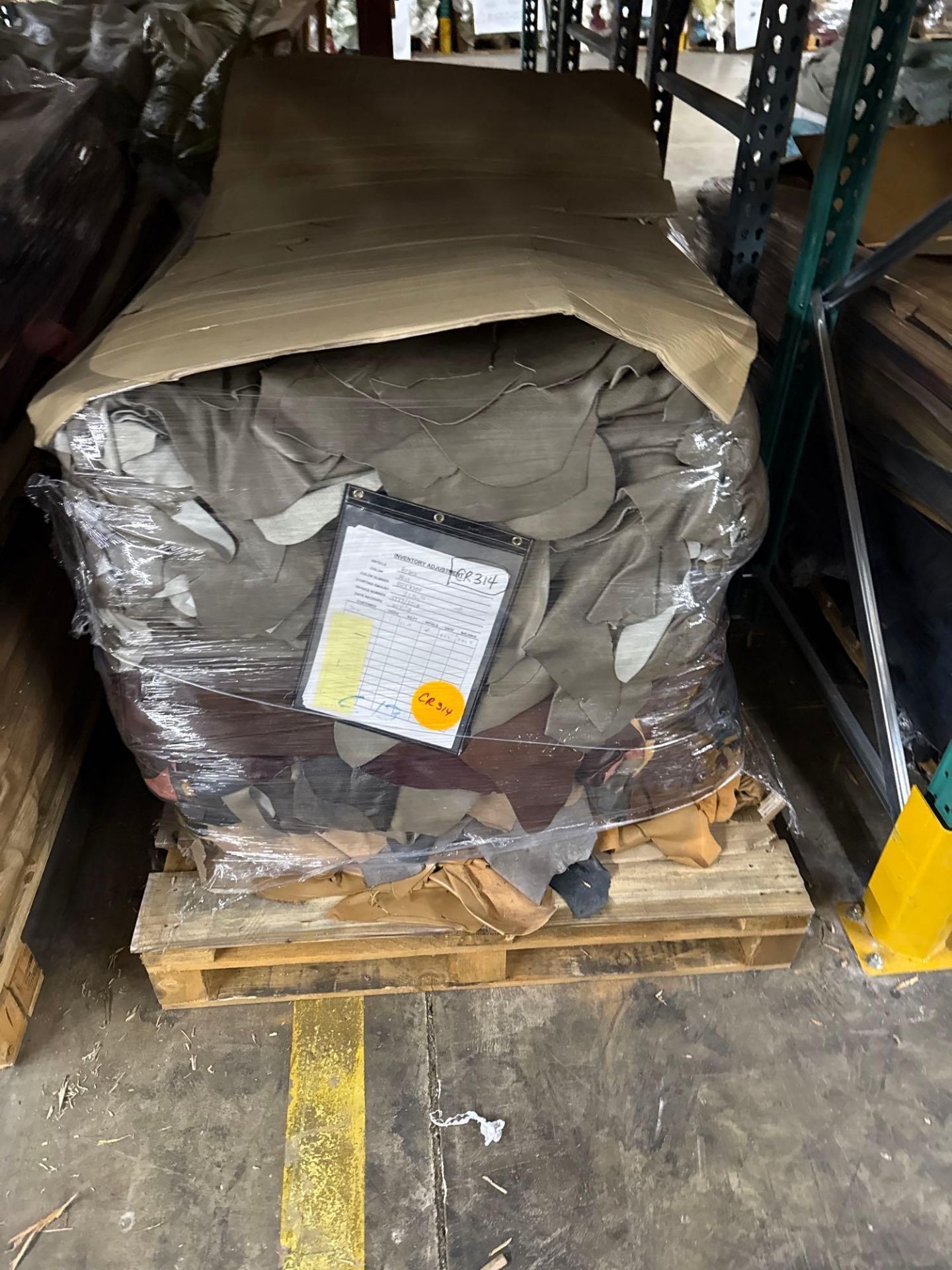(12) Pallets of Whole Leather Hides, Assorted colors. Folded and Shrink ...
