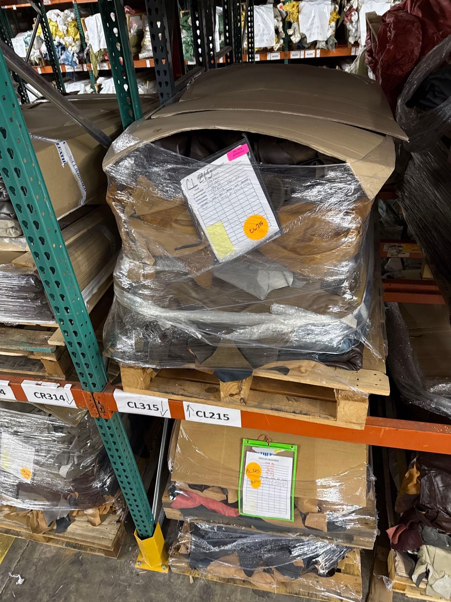 (12) Pallets of Whole Leather Hides, Assorted colors. Folded and Shrink ...