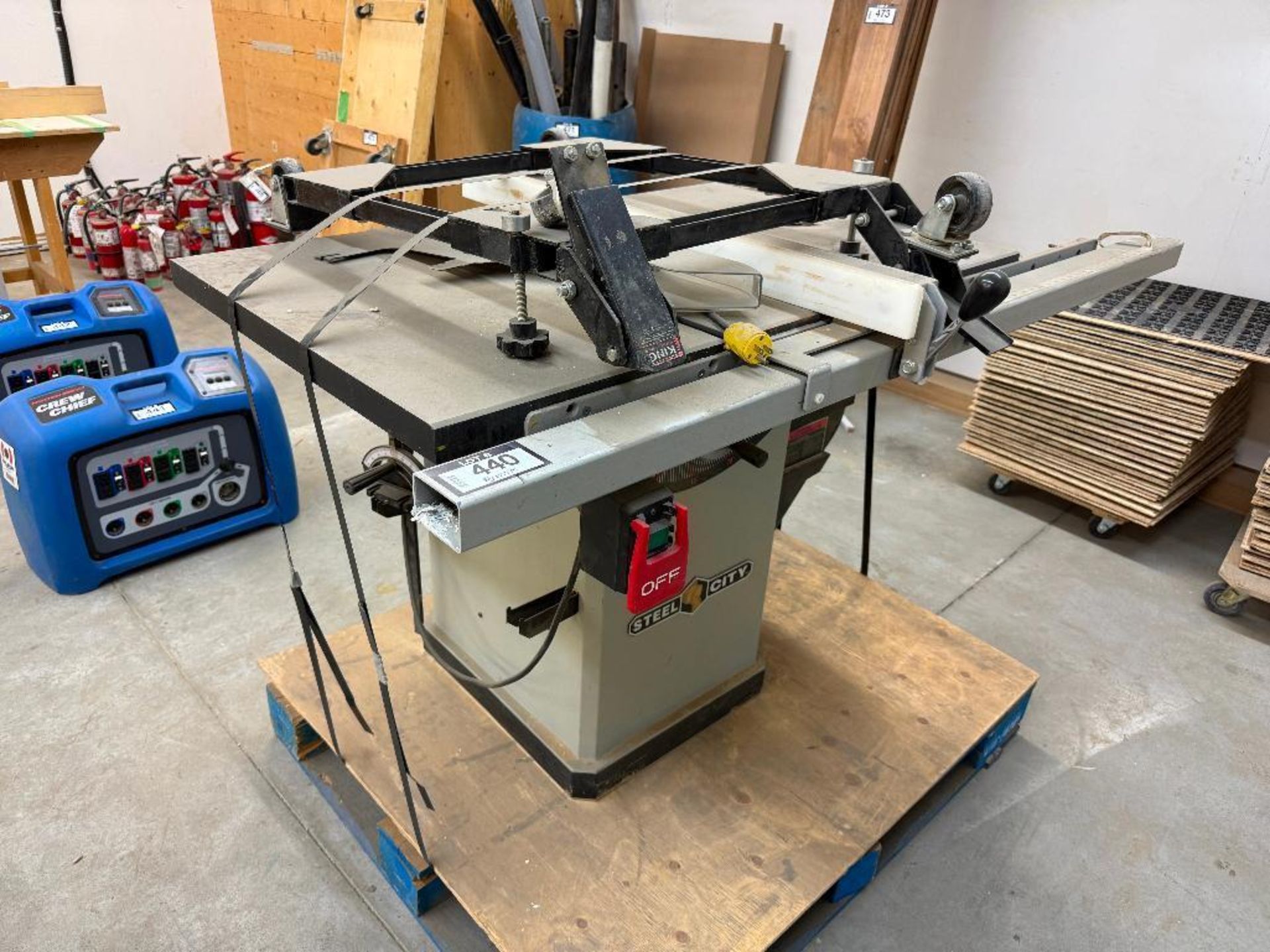 Steel City 35600 10" Table Saw w/Cabinet- Rolling Base, Mitre Gauge 1.75hp.