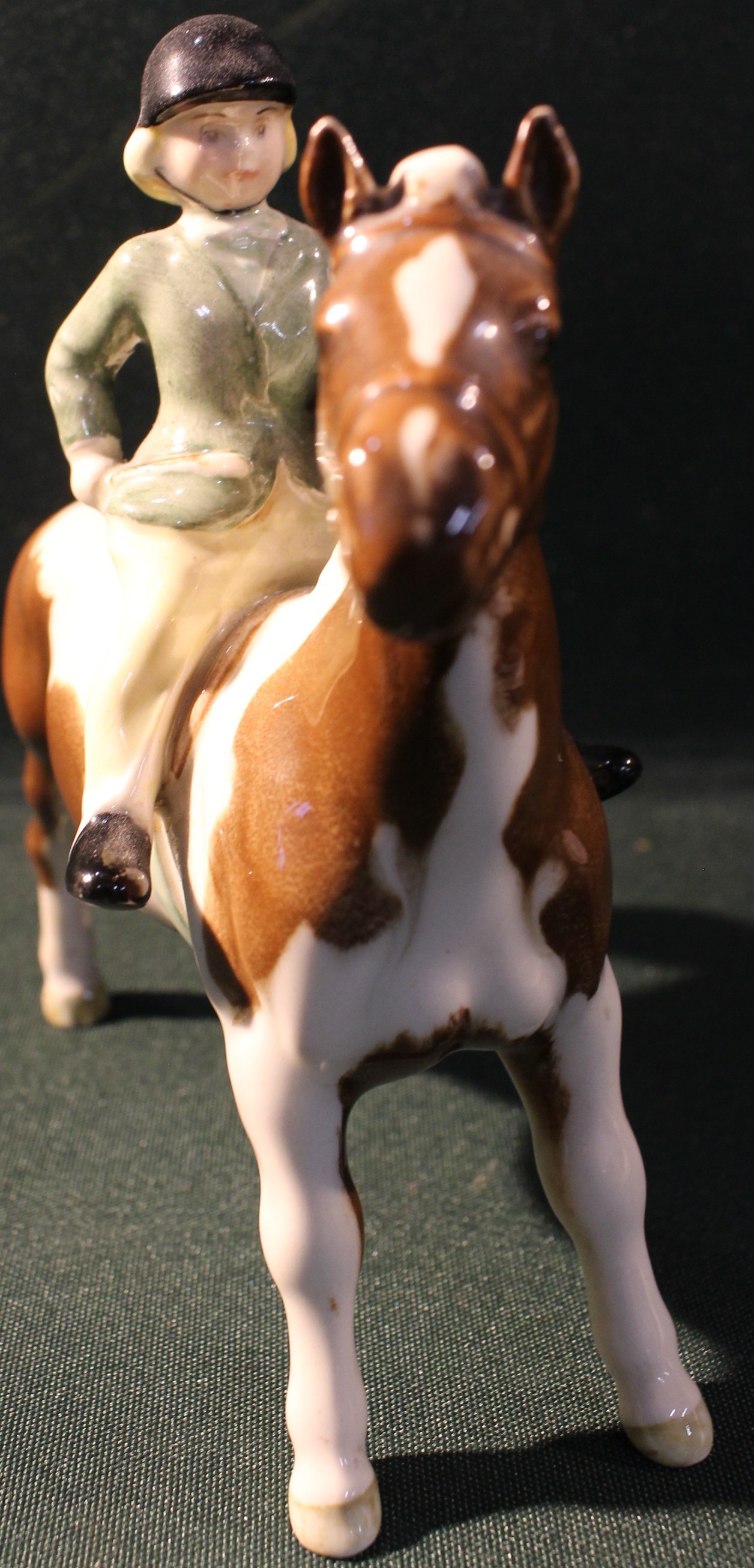 Beswick Girl on Skewbald Pony model no. 1499, printed Beswick marks ...