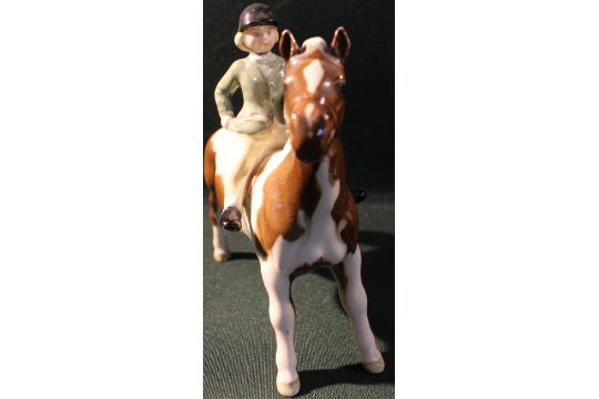 Beswick Girl on Skewbald Pony model no. 1499, printed Beswick marks ...