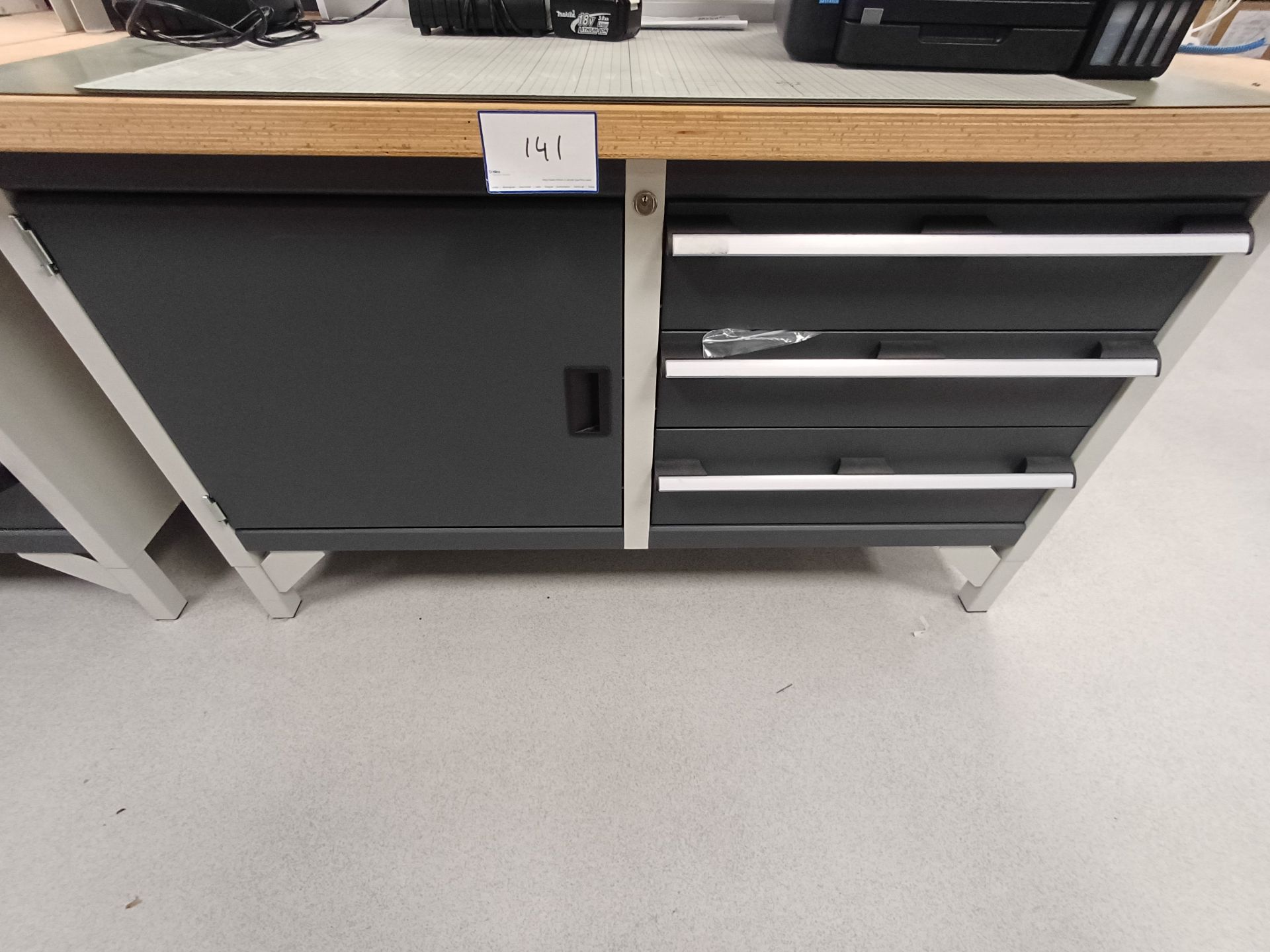 Bott Bench 1500 x 750 with 3 No. Drawer, 1 Cupboard Storage Unit and ...