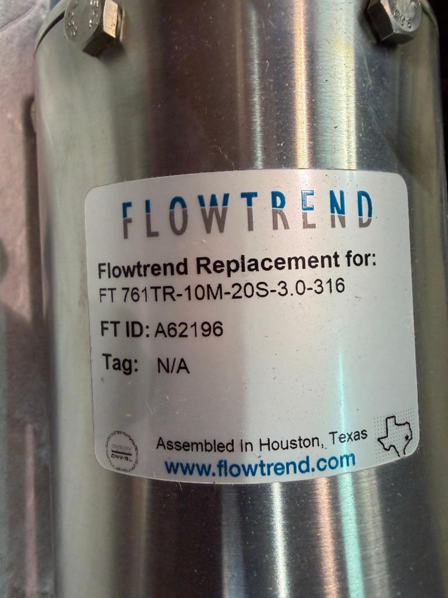 SS New Valve - Flowtrend Model FT-761TR-10M-20S-3.0-316 Glass Bulb Is ...