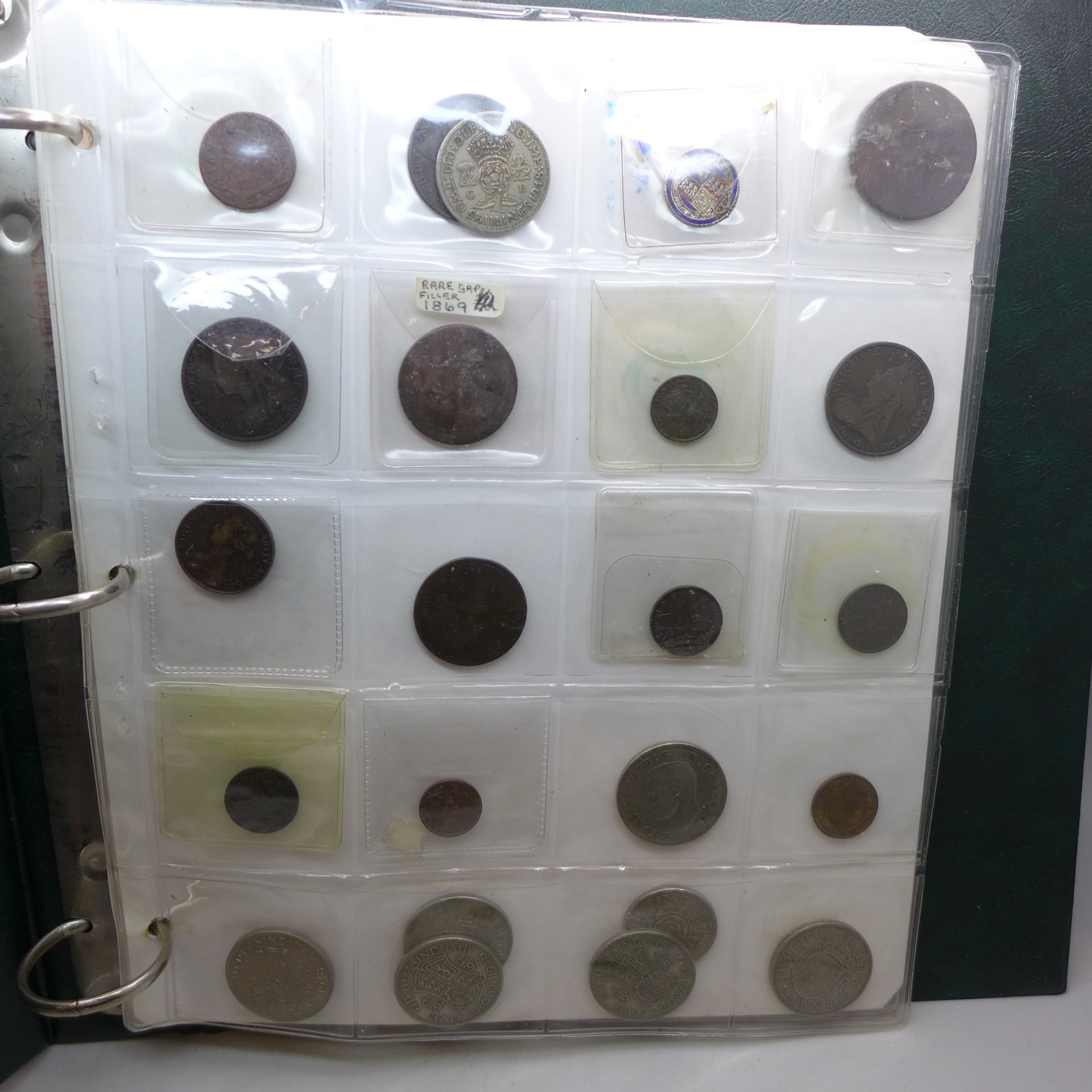 Coins; an album of Great Britain coins, George III to King George VI