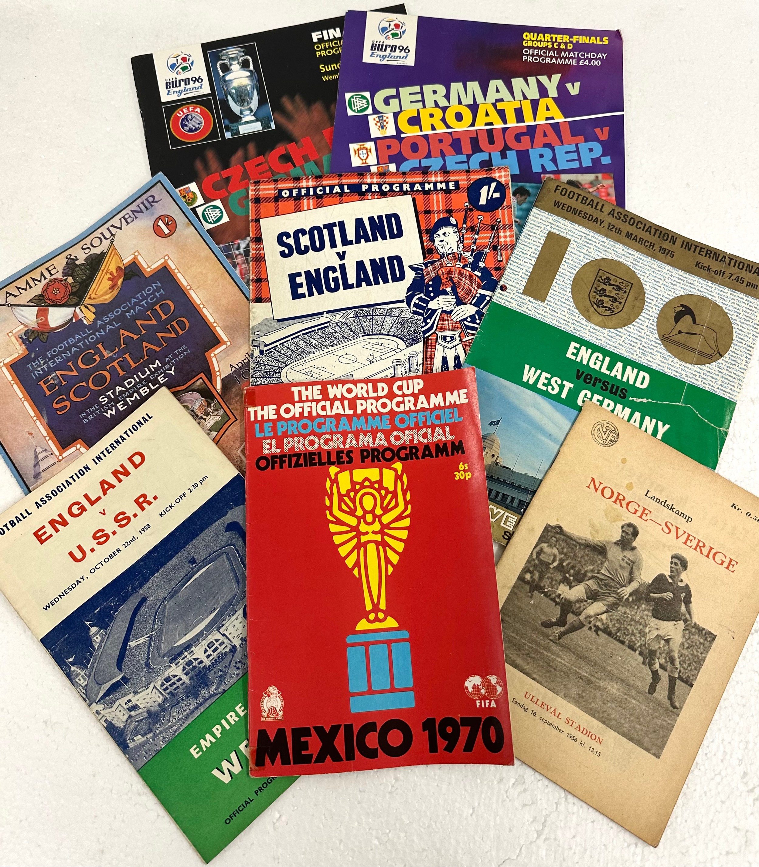 A collection of football programmes, 1951 and 1952 FA Cup Finals, some ...