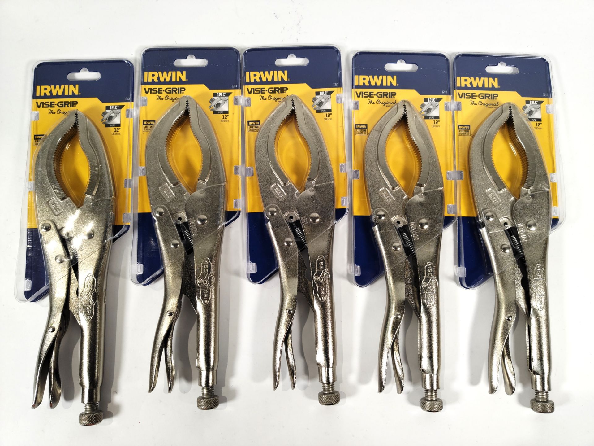 Five as new Irwin Visegrip 12" large jaw locking pliers (12L3).