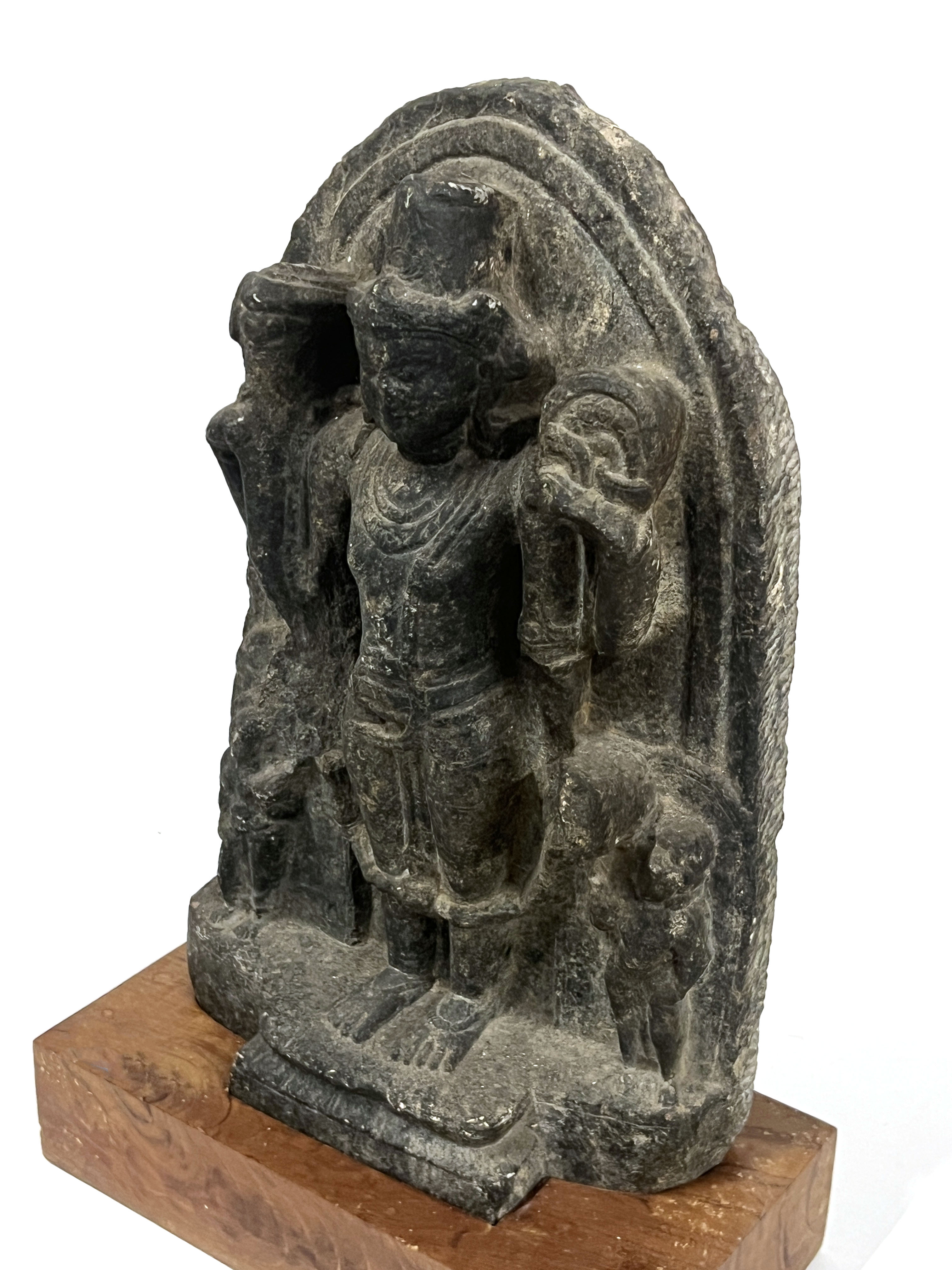 An Indian carved stone stele of the Hindu God Vishnu, possibly Pala ...