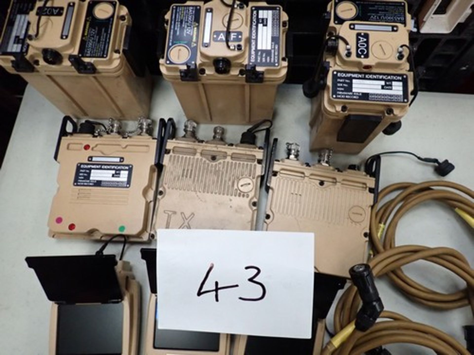 A selection of Army surplus military equipment, including Ground sensor ...