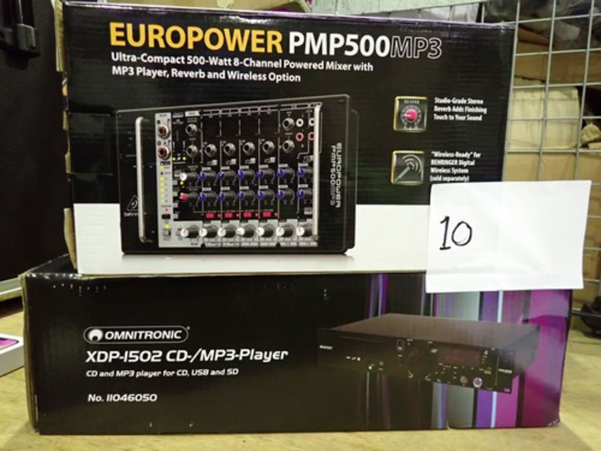 1 x Behringer Euro power 8 channel powered mixer, model No: PMP500MP3 ...