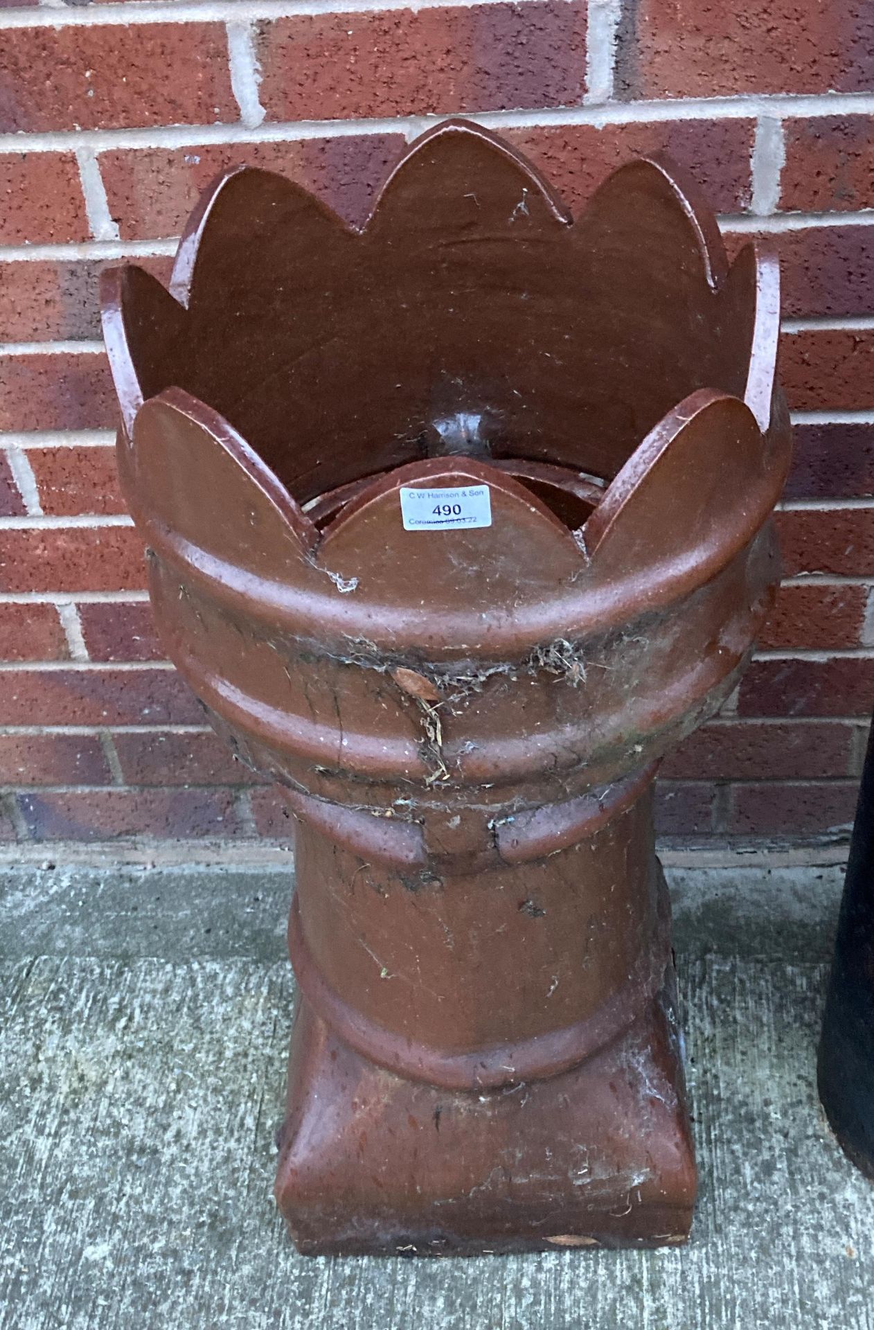 A salt glazed eight point crown top chimney pot, 75cm high (CWH Ref ...