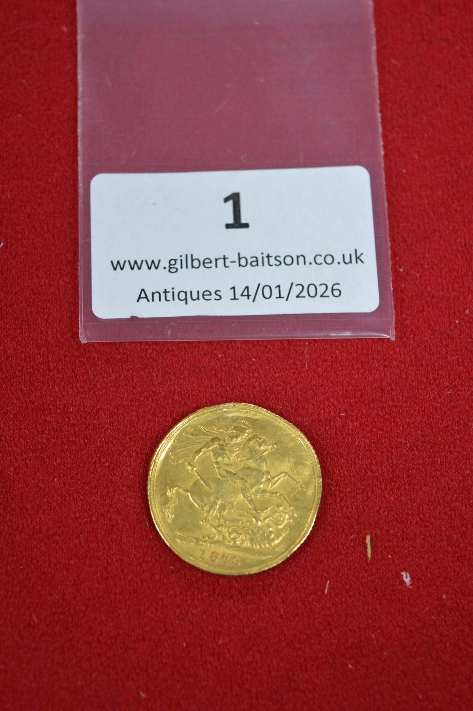 Queen Victoria Gold Full Sovereign 1879