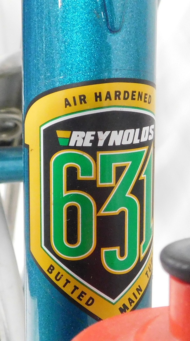 A Dave Yeates bicycle, with a Reynolds 631 turquoise frame, Shimano ...