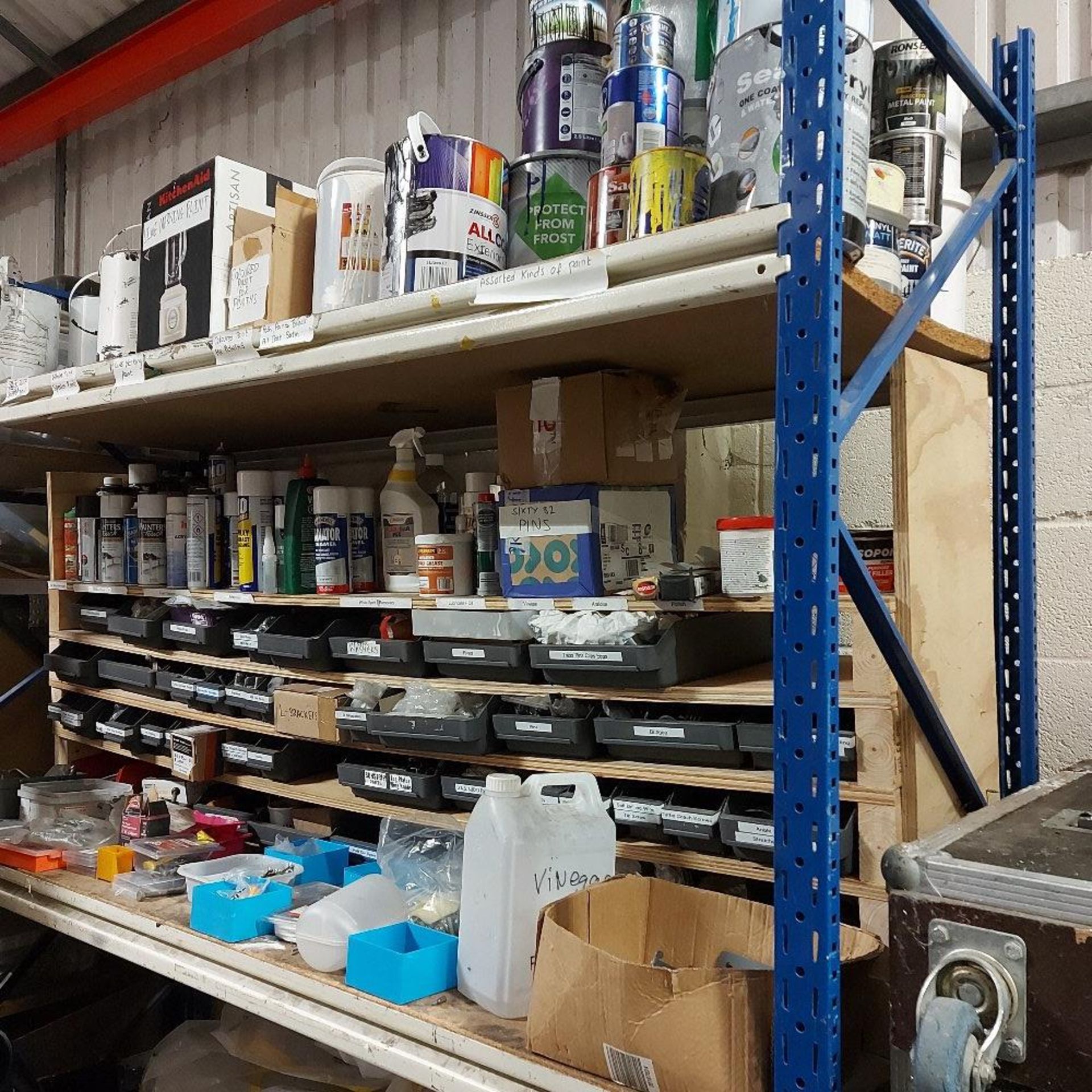 Contents of Racking to include:Large quantity of paint ...