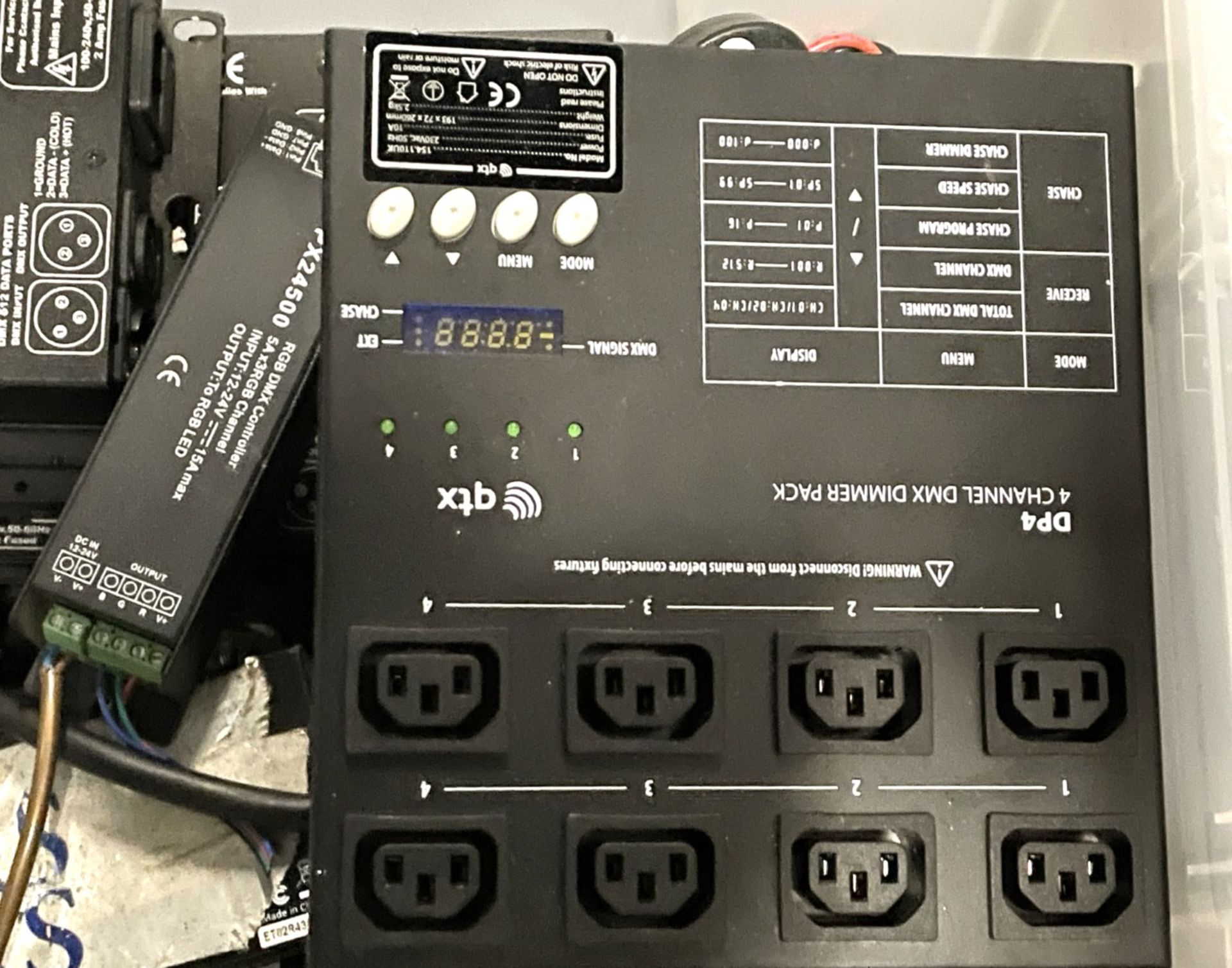 2 x Boxes of Assorted Studio Lights and Lighting Controllers Including ...
