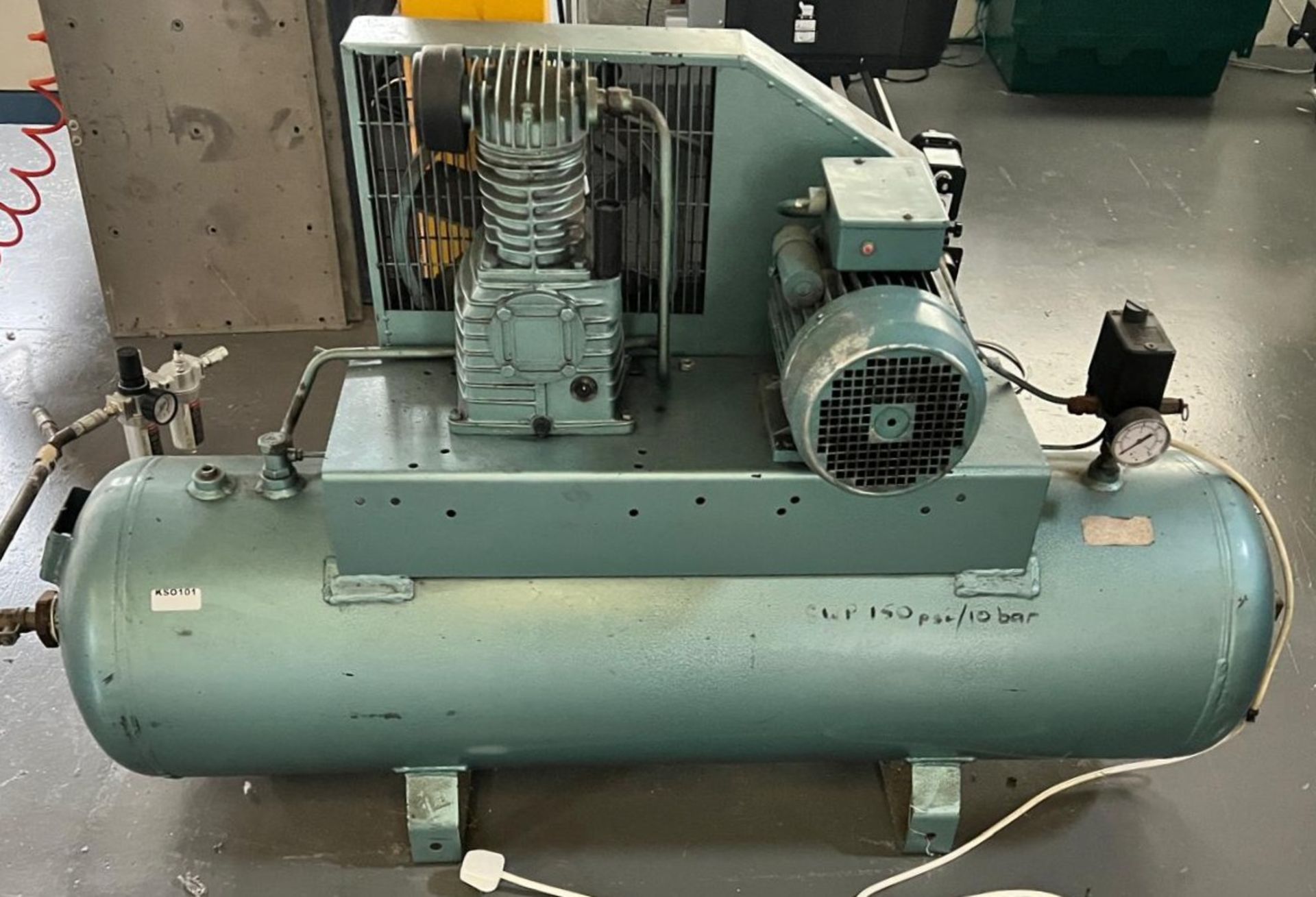 1 x Air Compressor with a 150 Litre Tank - 240v - Dimensions: H88 x ...