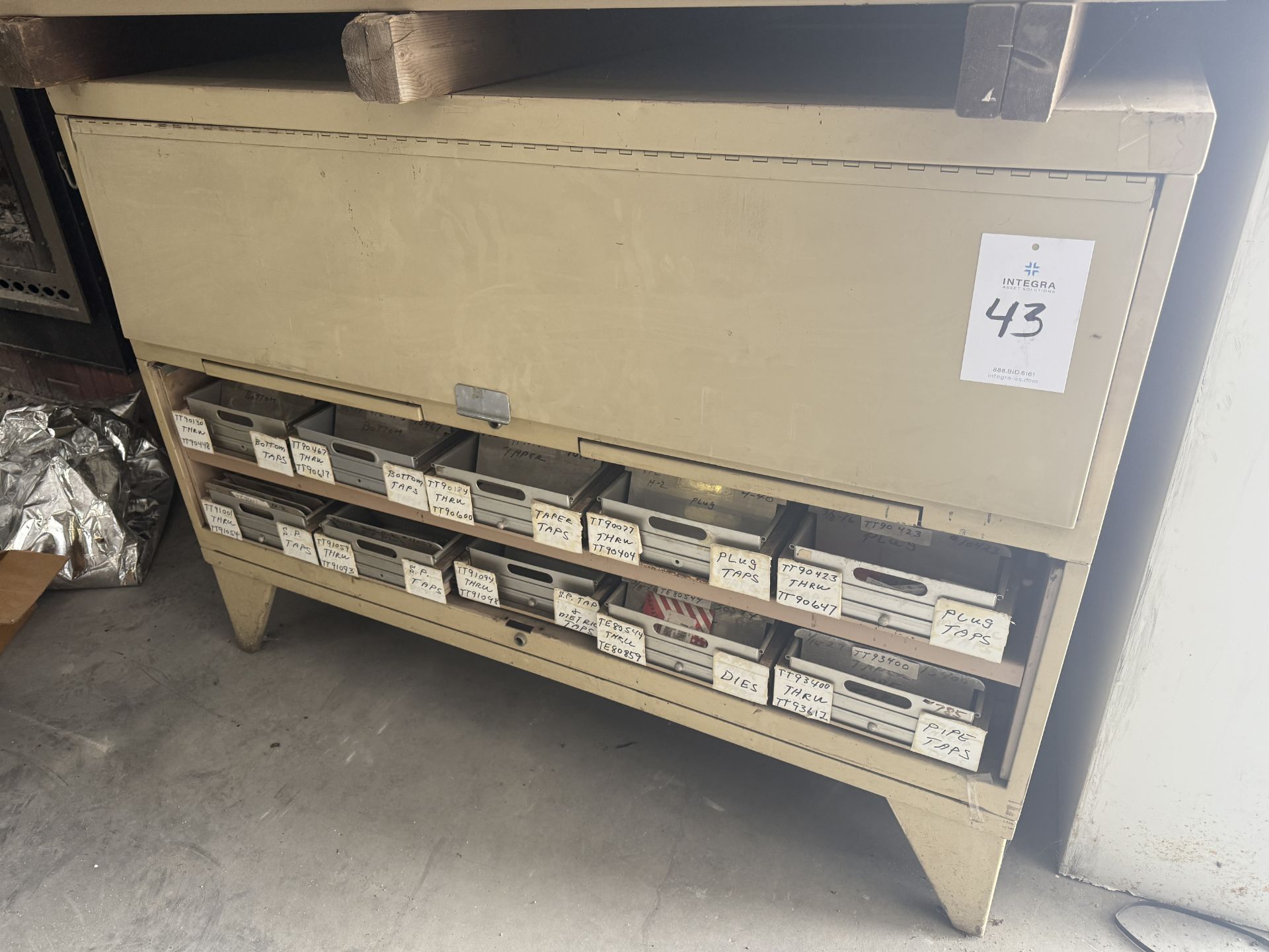60" Lateral Storage Cabinet, with Drills, Dies, & Taps - LOCATED: 22322 ...