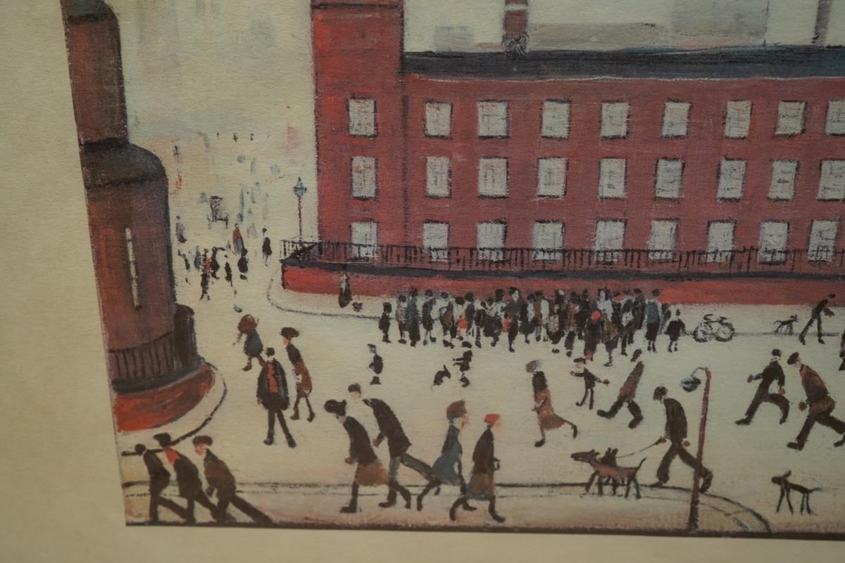 L S Lowry (1887-1976) Mill Scene 1939, colour print, approx 44 x 54cm ...