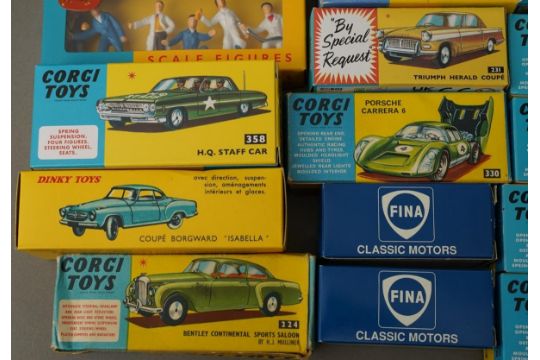 A quantity of boxed Corgi cars and trucks to include nos. 324 x9, 155 ...