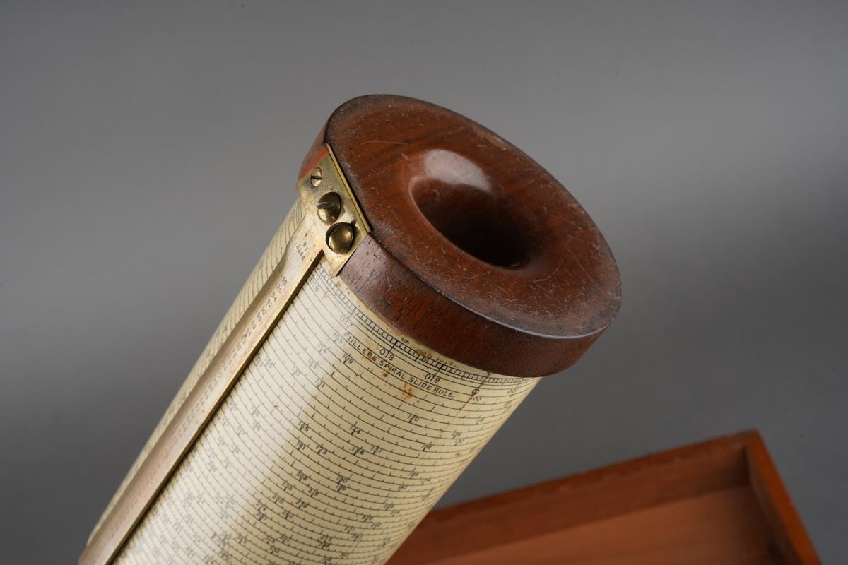 A Spiral Cylindrical slide rule calculator by W.F. Stanley & Coof ...