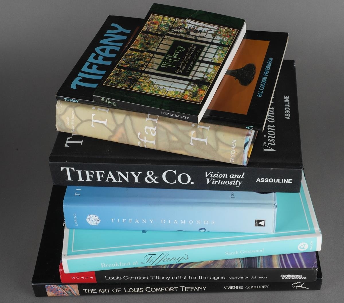 Seven books relating to Louis Comfort Tiffany and the Tiffany brand ...