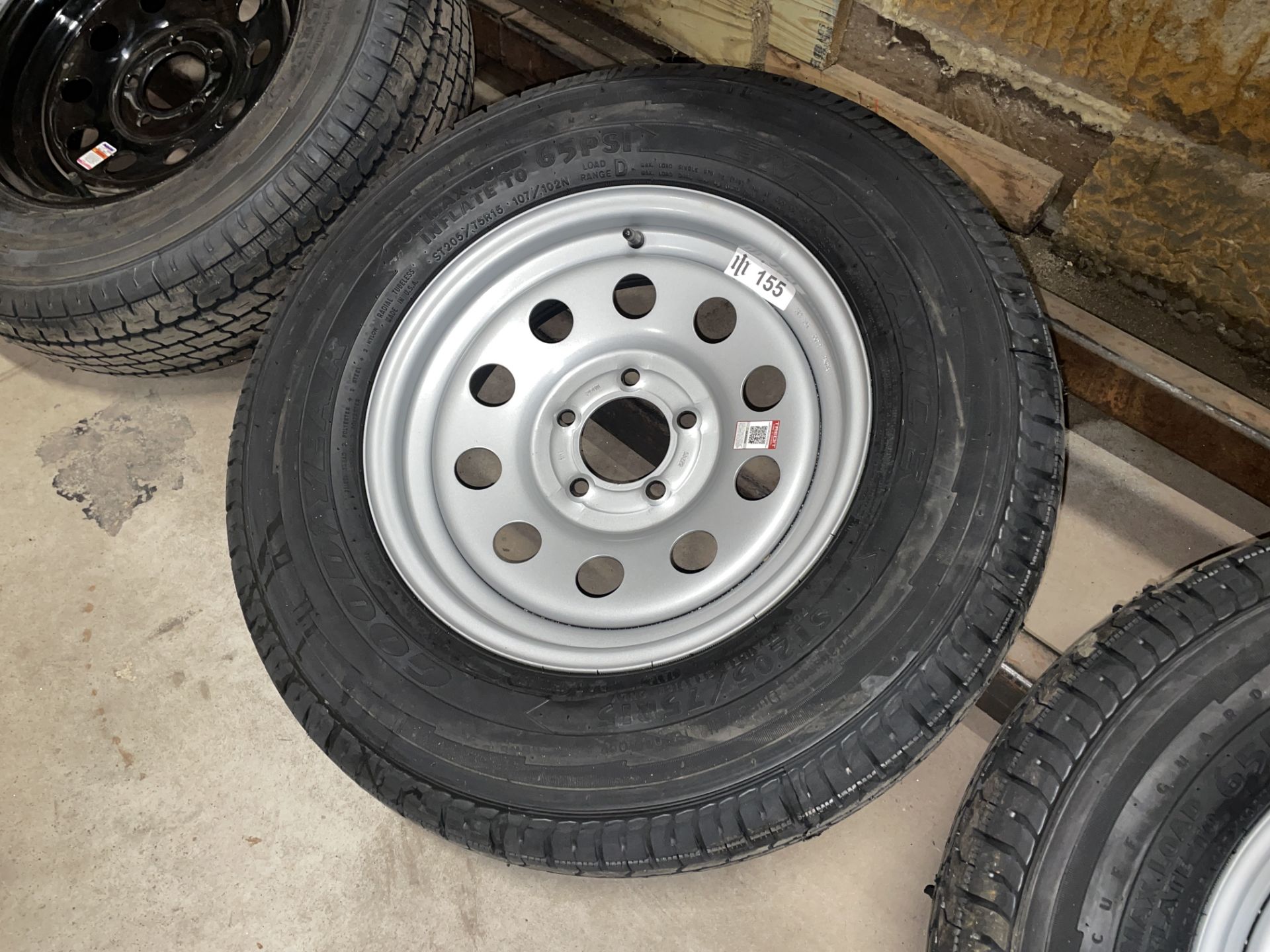 Good Year Endurance ST205/75R15 Trailer Tire with 5-Lug Wheel Rim