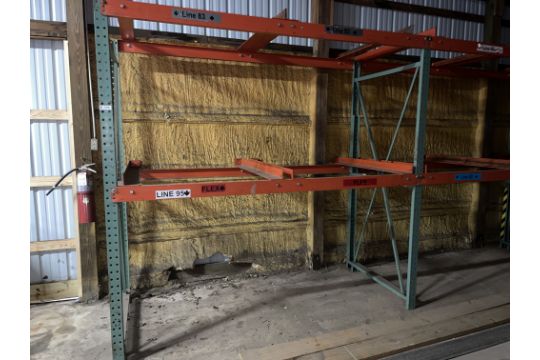 Bolt-On Pallet Racking, 3-Sections with Uprights and Crossbeams
