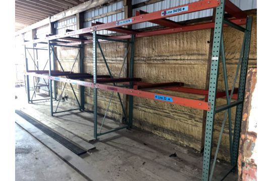 Bolt-On Pallet Racking, 3-Sections with Uprights and Crossbeams