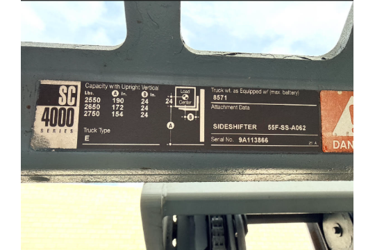 SC 4000 Series Fork Lift 2750 lb capacity