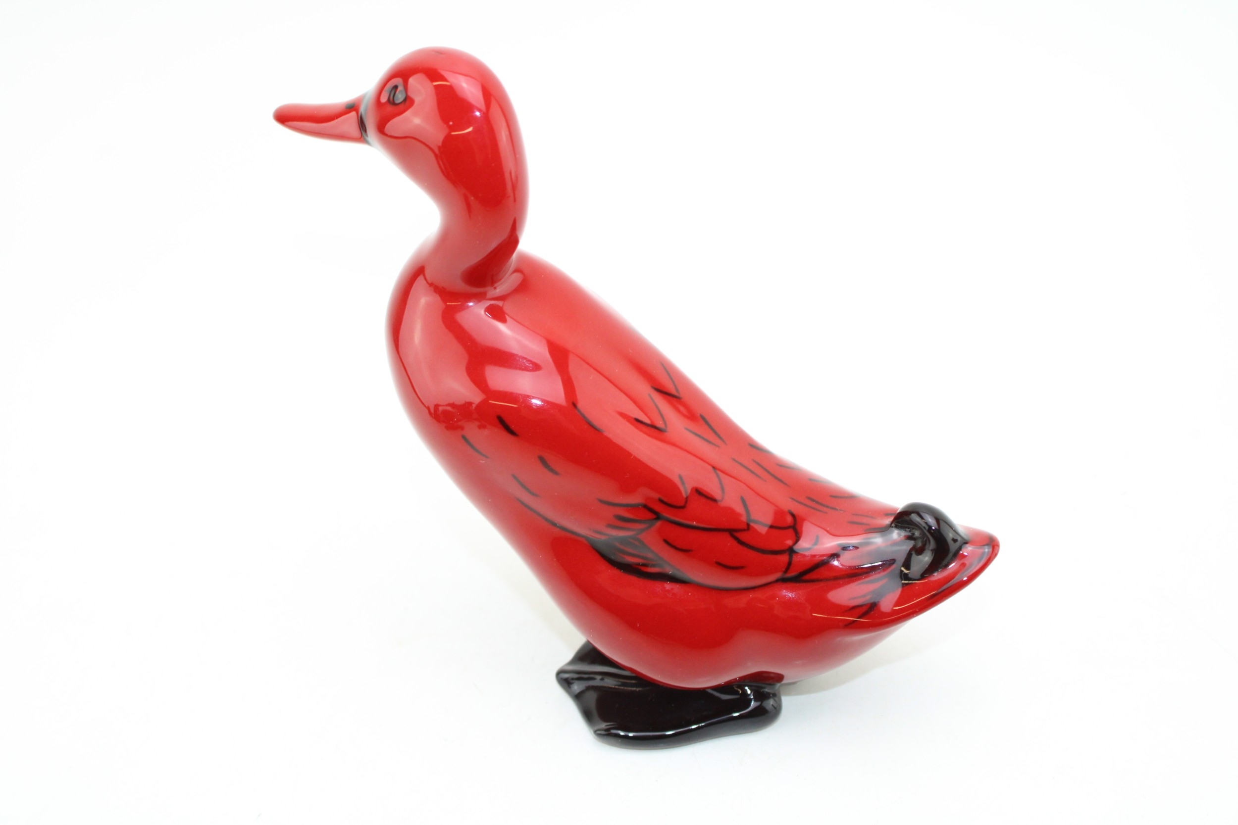 Royal Doulton flambe duck, 16cm tall. In good condition with no obvious ...
