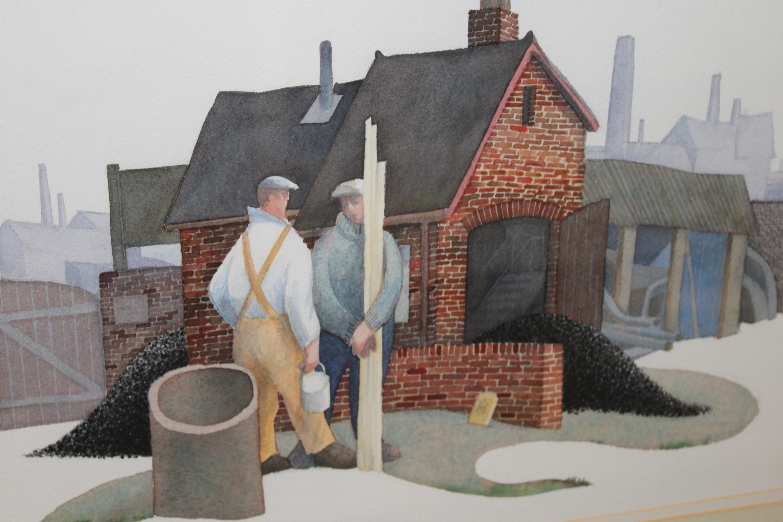 Jiri Borsky (b. 1945) Watercolour Painting 'The Yard' Dated 1985 ...
