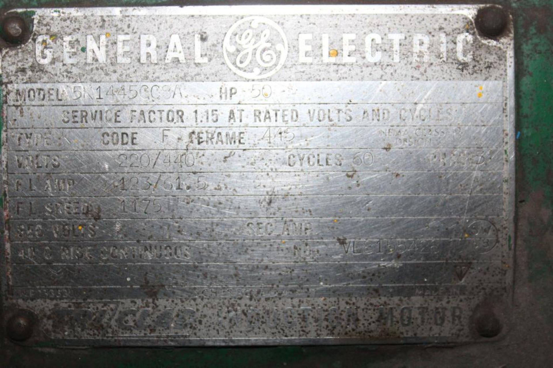 General Electric Tri Clad 50 HP Induction Motor Model:5K1445CC8A, Type ...