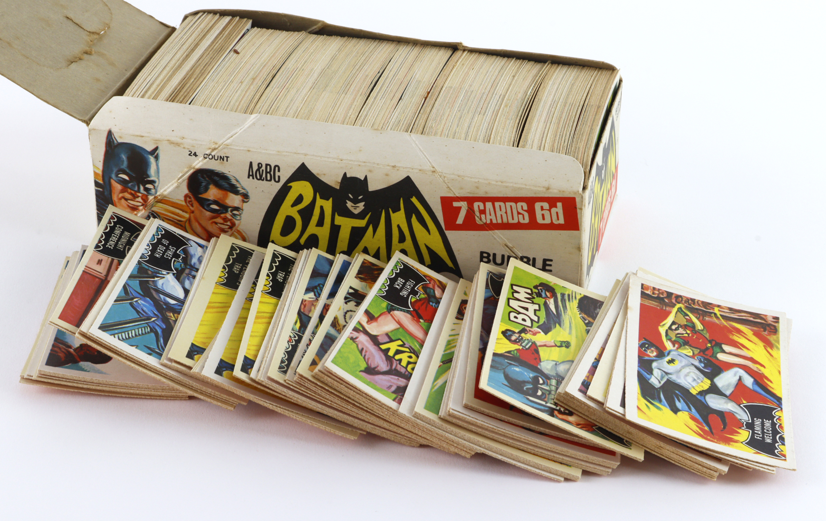 A & B.C. Gum - Batman counter box full of loose cards from Batman 1A ...