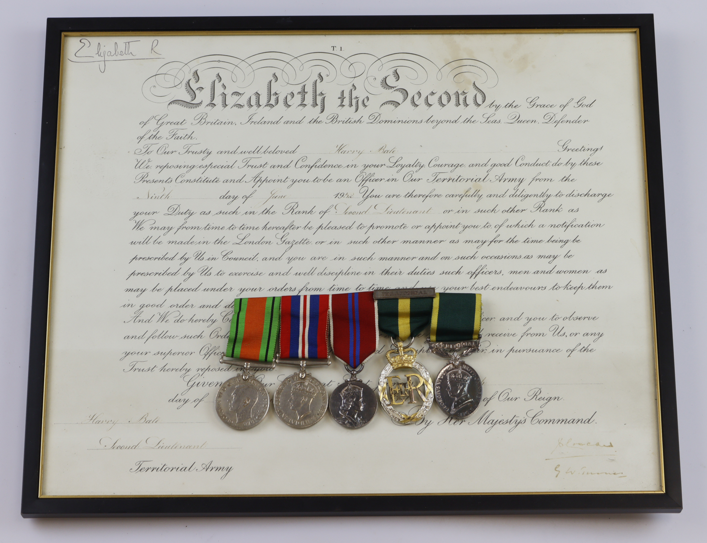 Group to 2/Lieut Harry Bate South Lancashire Regt, consisting of WW2 ...