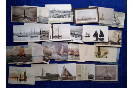Postcards, Shipping, approx. 120 cards, mainly Sailing Ships, RP ...