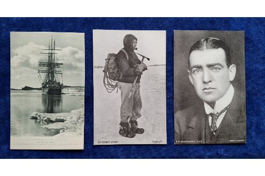 Postcards, Exploration, 8 printed cards of Scott & Shackleton. Pontings ...