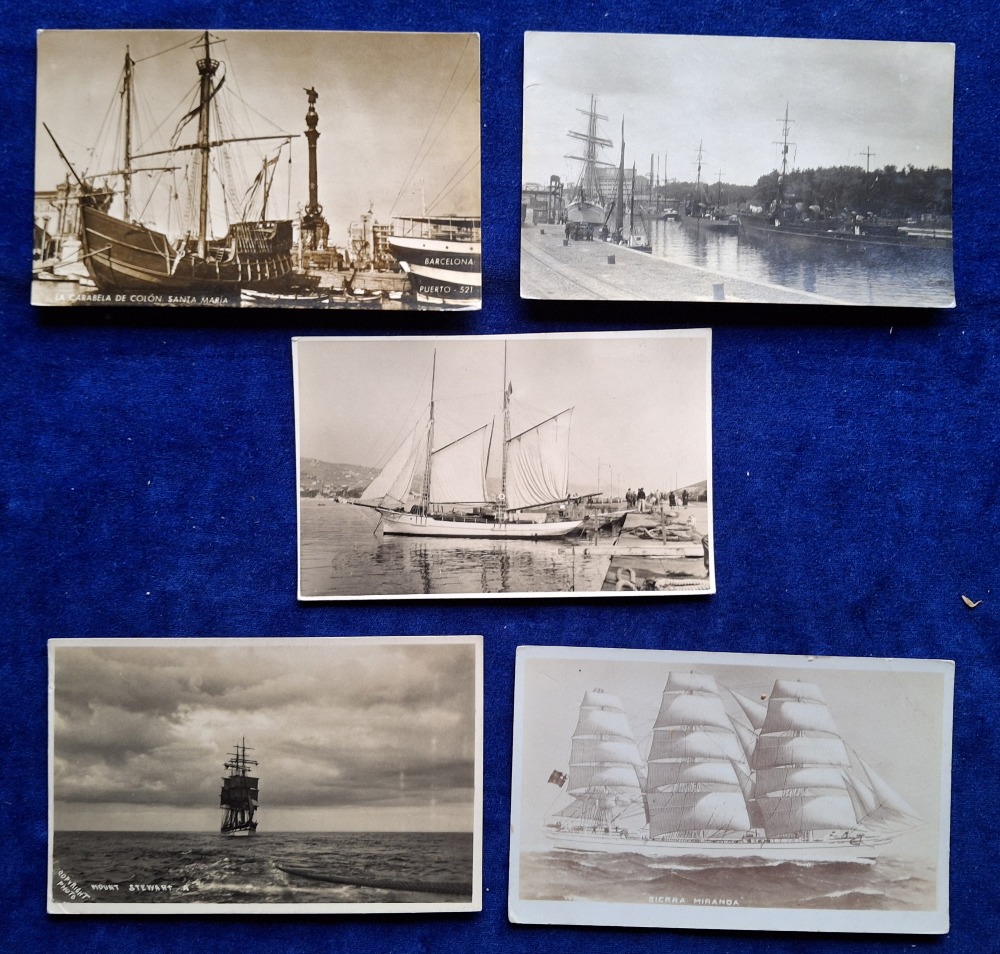Postcards, Shipping, 39 cards all RP featuring Sailing Ships, nearly ...