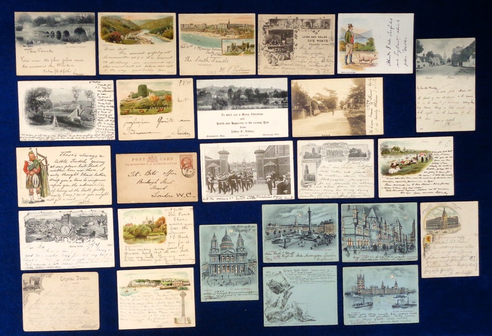 Postcards, Early Cards, 25 cards to include Court sized and undivided ...