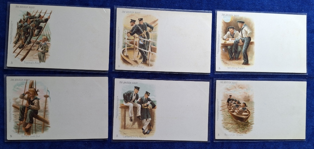 Postcards, Naval, Tuck 6 early cards 'The British Navy' numbers 100 101 ...