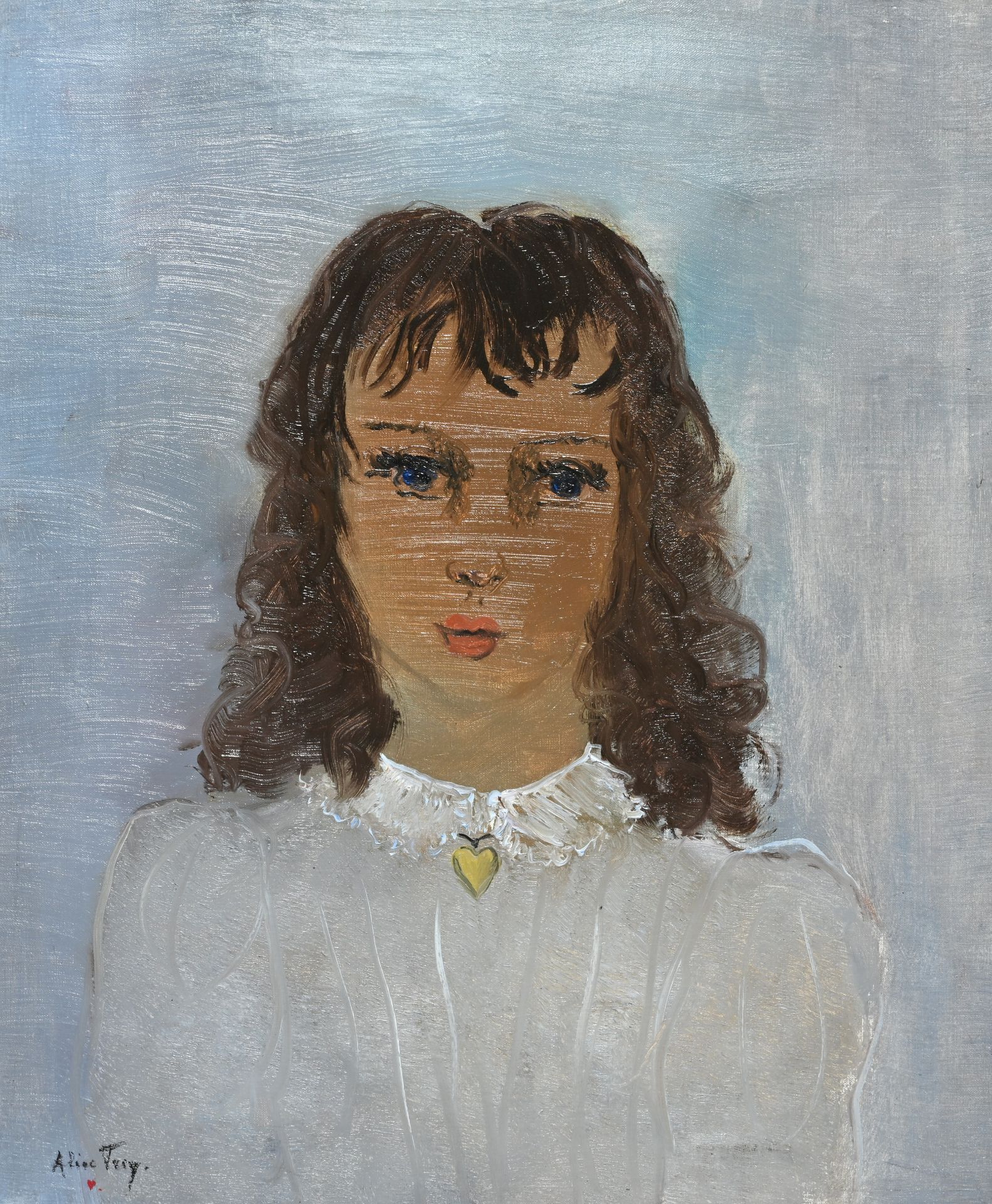 Alice FREY (1895-1981), oil on canvas Self-portrait with heart ...