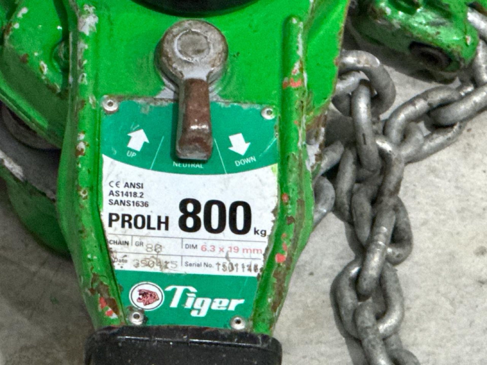 Tiger 800kg Leiver Hoist Untested AS1418.2 SANS1636 PROLH 800kg Chain ...